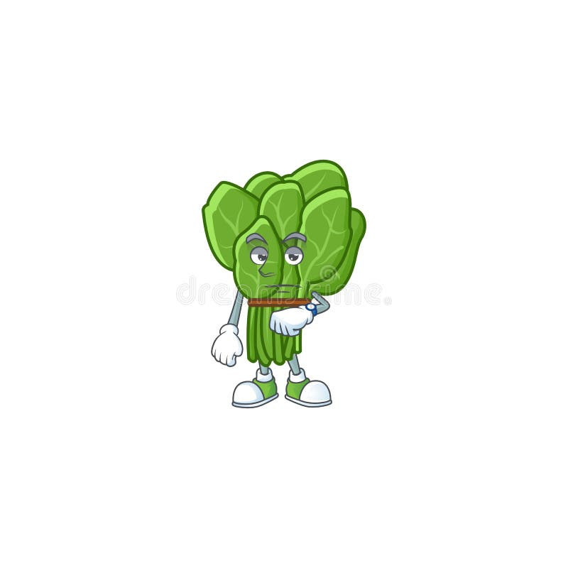 Picture Of Spinach Cartoon Character With Angry Face Stock Vector ...