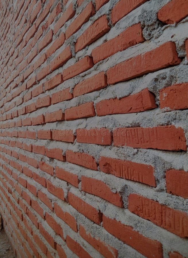 This is a Picture of a Wall Made of Red Bricks in Java, Indonesia Stock ...