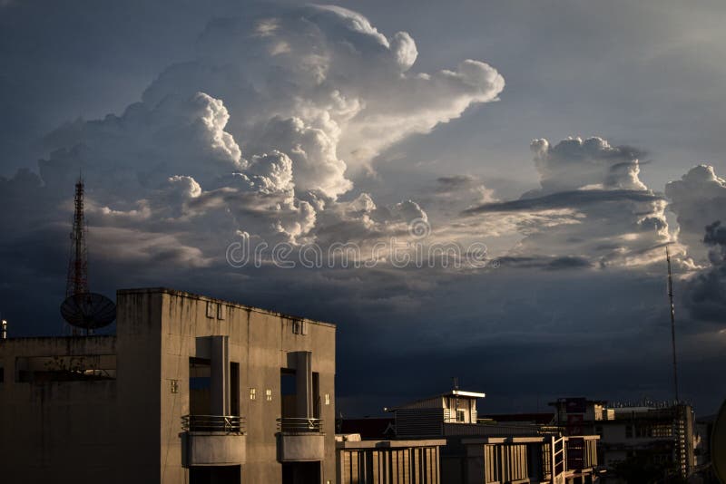 Evening sky stock image. Image of building, sunsat, evening - 200656295