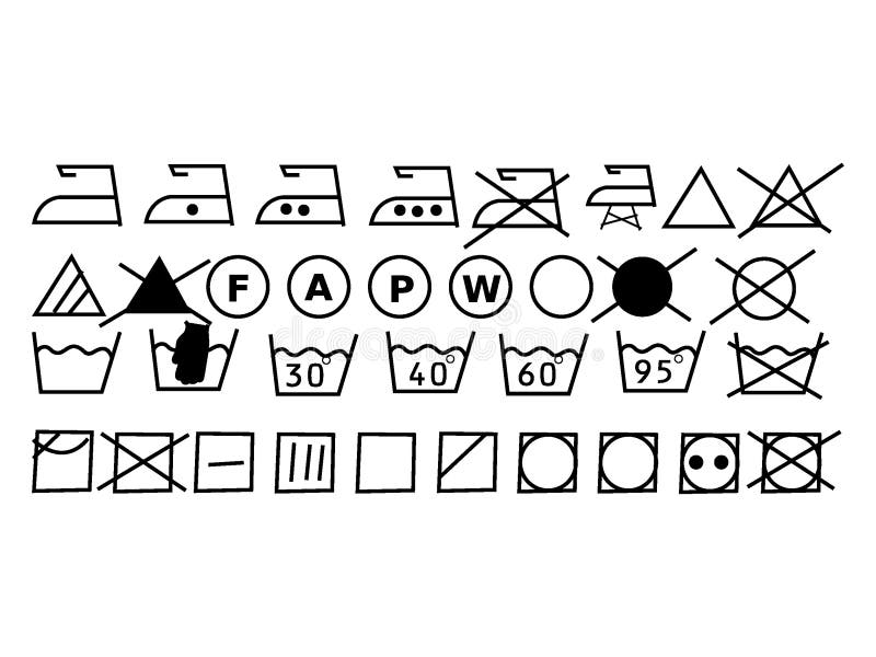 Picture of Washing Machine Symbols Stock Vector - Illustration of ...
