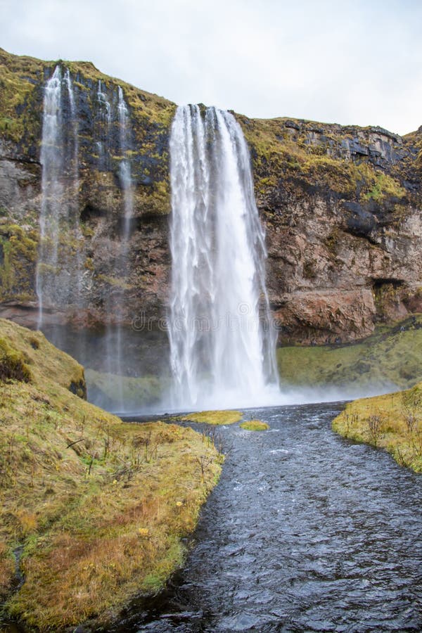 Waterfall by the Side of a Mountain Stock Image - Image of nature ...