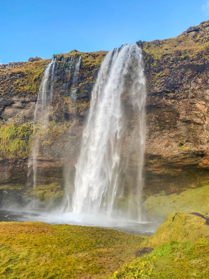 Waterfall by the Side of a Mountain Stock Photo - Image of foss, river ...