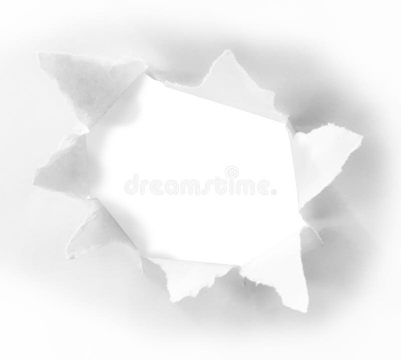Paper with Torn Hole in the Middle Stock Image - Image of worn ...