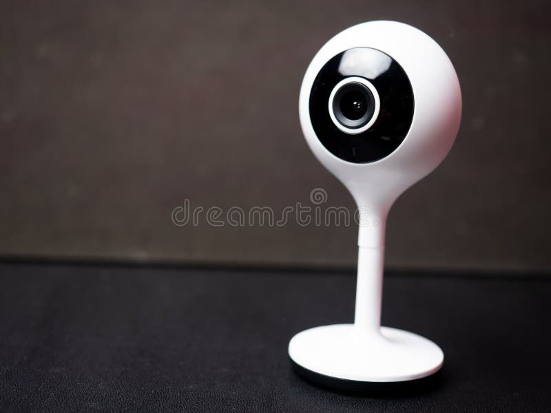 Picture of a White Table Top IP CCTV Camera with Modern Design on a ...