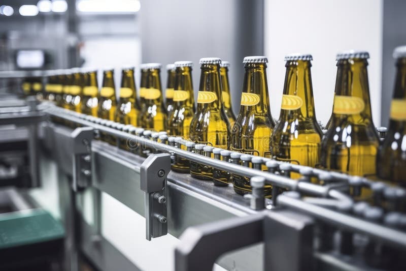 Picture of Wine Bottles in Factory Generative AI Stock Illustration ...