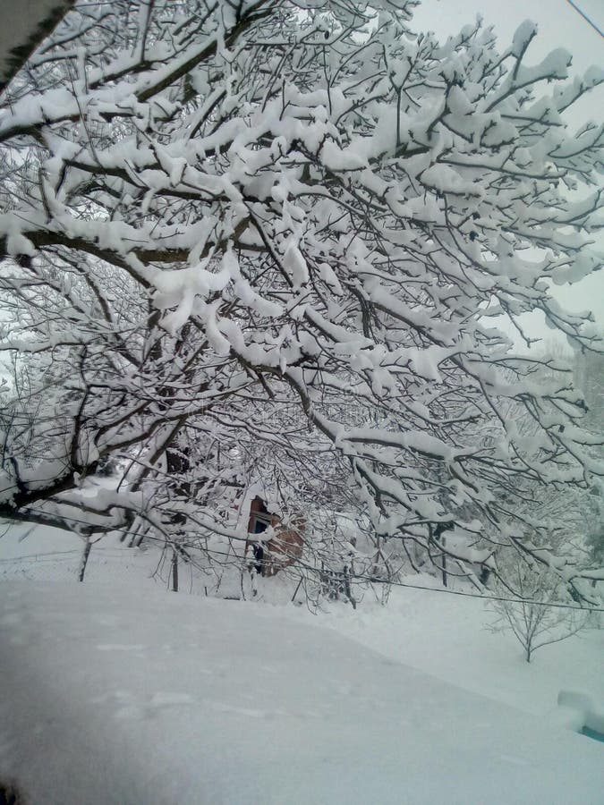 Winter in village in march stock image. Image of wall - 178450429