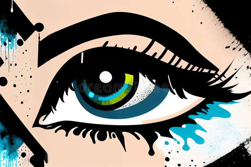 Picture of the Woman Eye, Graffiti Style. Generative Ai Stock ...