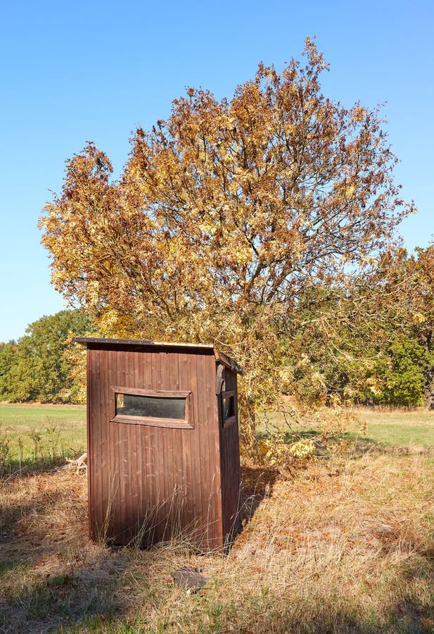 Picture of a Wooden Hunting Hide in Autumn Stock Photo - Image of ...