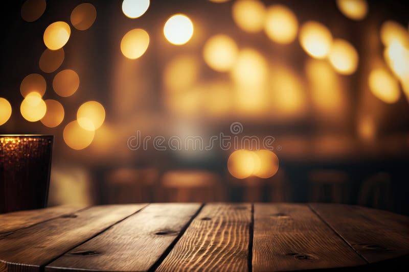 A Picture of a Wooden Table Against a Fuzzy, Abstract Background of ...