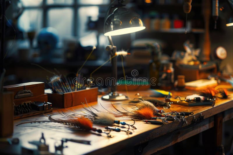 A Picture of a Workbench with a Variety of Tools and Equipment Stock ...