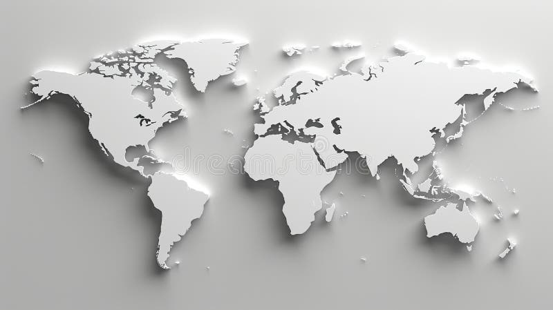 Picture of World Map with Few Peoples in Gray and White Colour ...