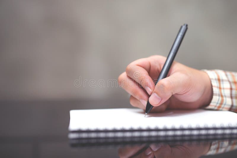 The Picture is Writing Data in the Notebook Stock Photo - Image of ...