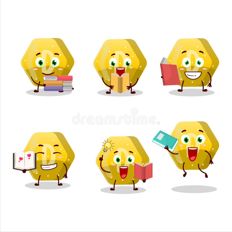 A Picture of Yellow Gummy Candy D Cartoon Character Concept Reading an ...