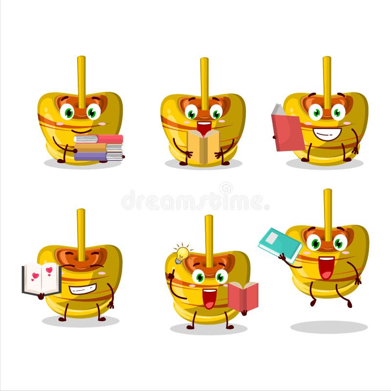 A Picture of Yellow Sugar Candy Cartoon Character Concept Reading an ...