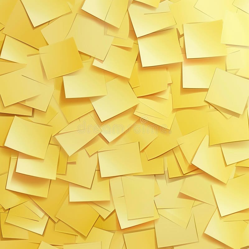 Picture of Yellow Wall Sticky Notes. Generative Ai Stock Illustration ...