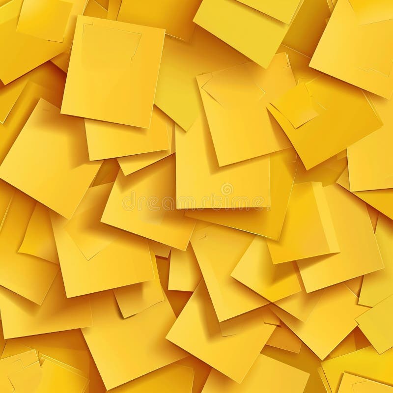 Picture of Yellow Wall Sticky Notes. Generative Ai Stock Illustration ...