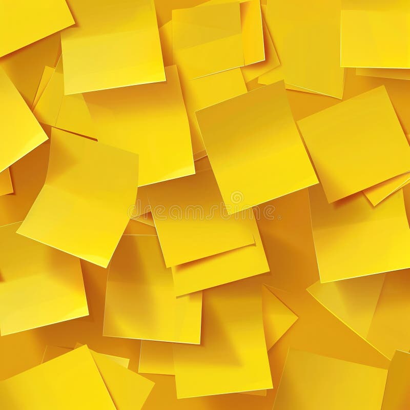 Picture of Yellow Wall Sticky Notes. Generative Ai Stock Illustration ...