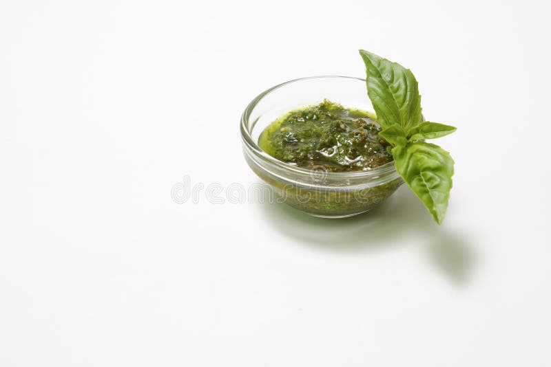 Basil Paste in the Glass Bowl Stock Photo - Image of herb, cooking ...