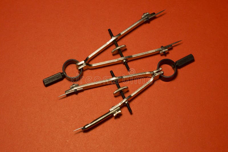 Pictured Compass Fixed on a Red Background Stock Photo - Image of ...