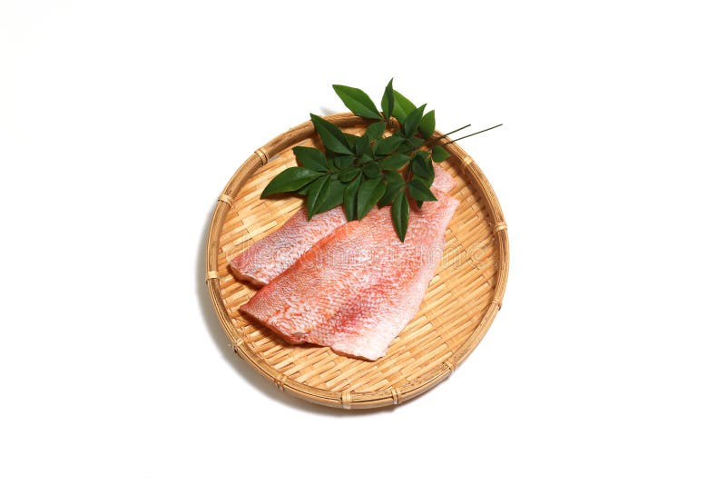 Fillet of Raw Fish on the Bamboo Colander Stock Photo - Image of fillit ...