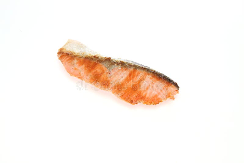 Grilled Salmon in a White Background Stock Photo - Image of isolated ...