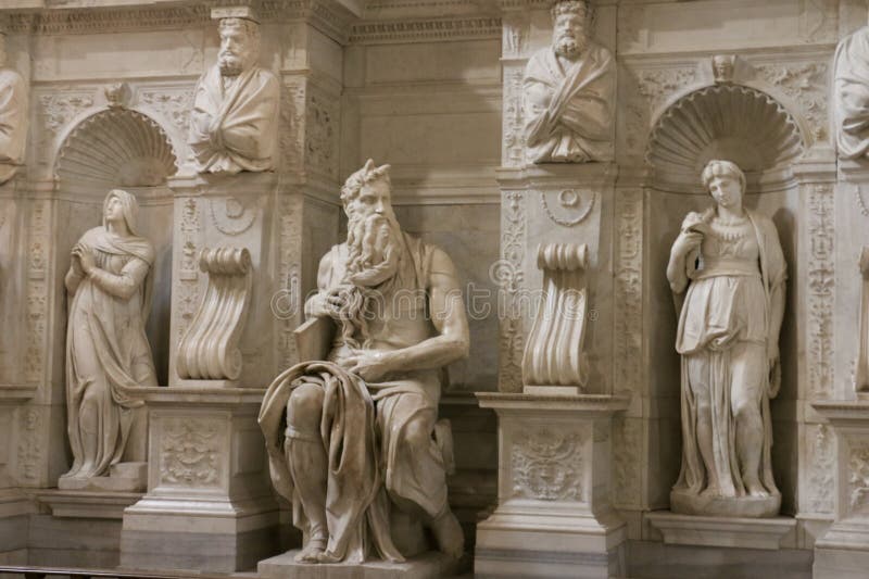 Pictured Here is Michelangelo S Moses in Rome. Stock Image - Image of ...