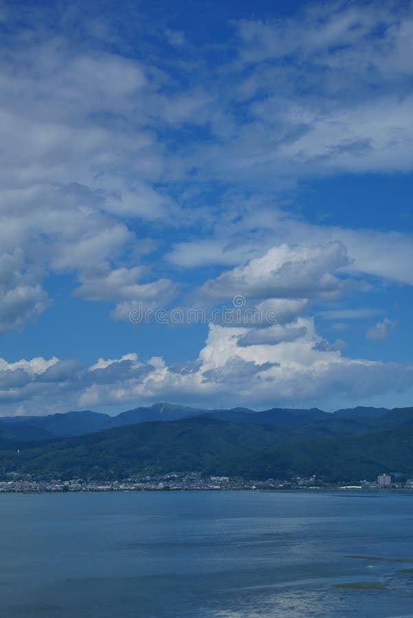 Lake Suwa in Suwa Sity,japan Stock Image - Image of suwa, lake: 193159547