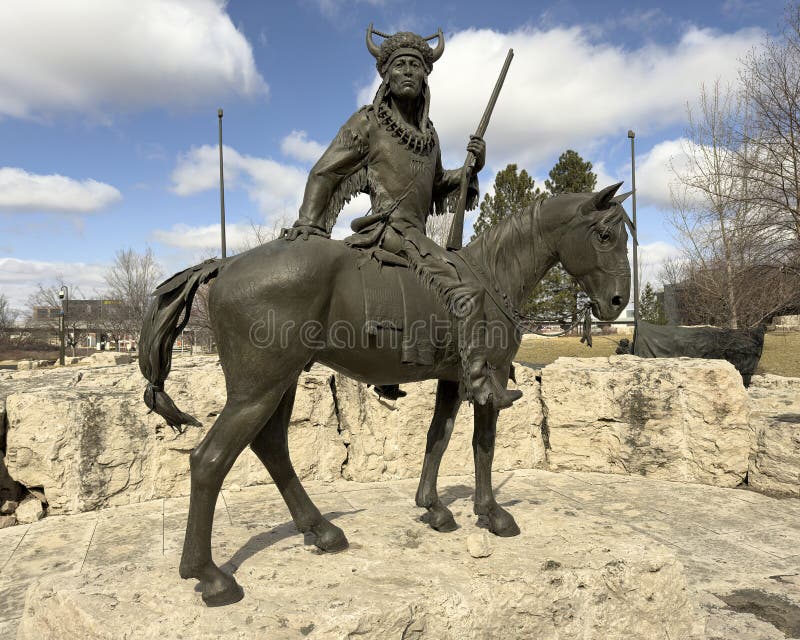 Native American Sentinel in Pioneer Courage in Pioneer Courage Park in ...