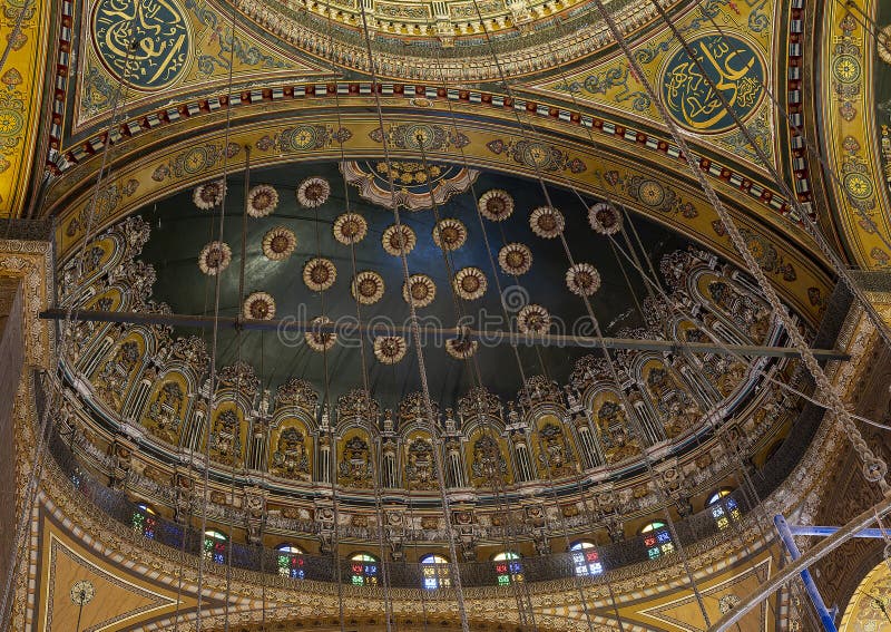 Interior Domes of Blue Mosque Stock Image - Image of editorial, mosque ...