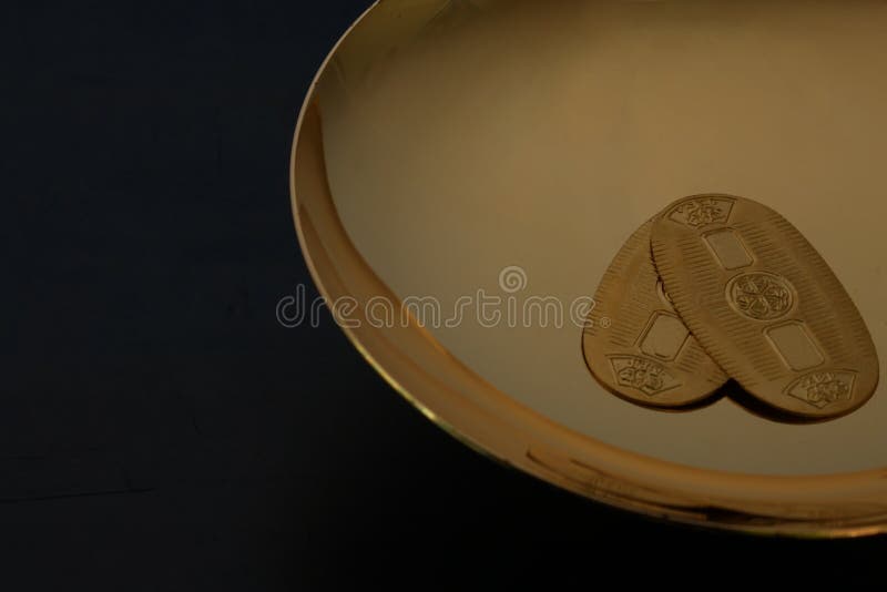 Replica Pure Gold Coins Called Koban in Japan and Gold Sake Cup Stock ...