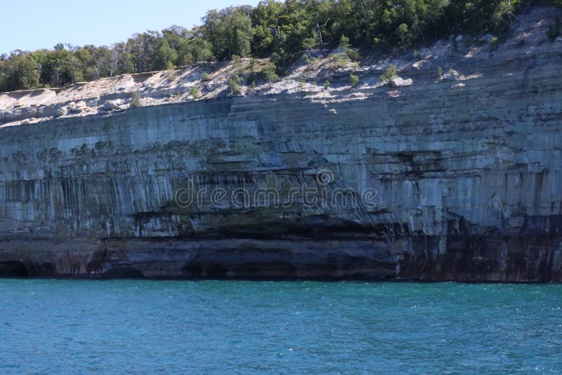 Pictured Rocks Cliff-face stock photo. Image of pictured - 173148378