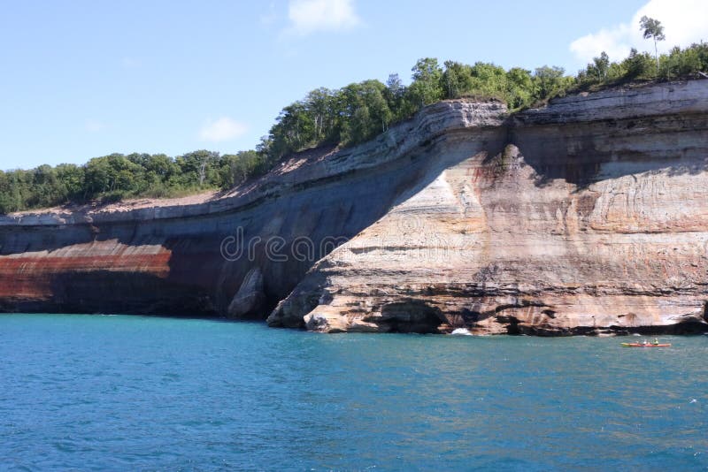 Pictured Rocks Cliff-face stock photo. Image of superior - 173191242