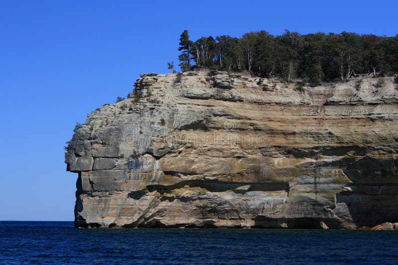 Pictured Rocks, Indian Head Rock Stock Photo - Image of head, water ...