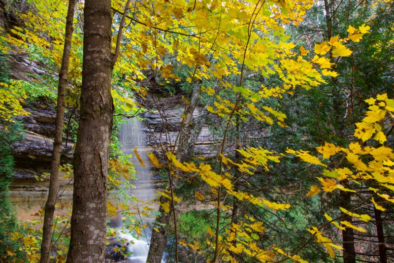 Munising Falls, Pictured Rocks National Lakeshore, Michigan Stock Image ...