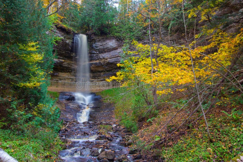 Munising Falls, Pictured Rocks National Lakeshore, Michigan Stock Image ...