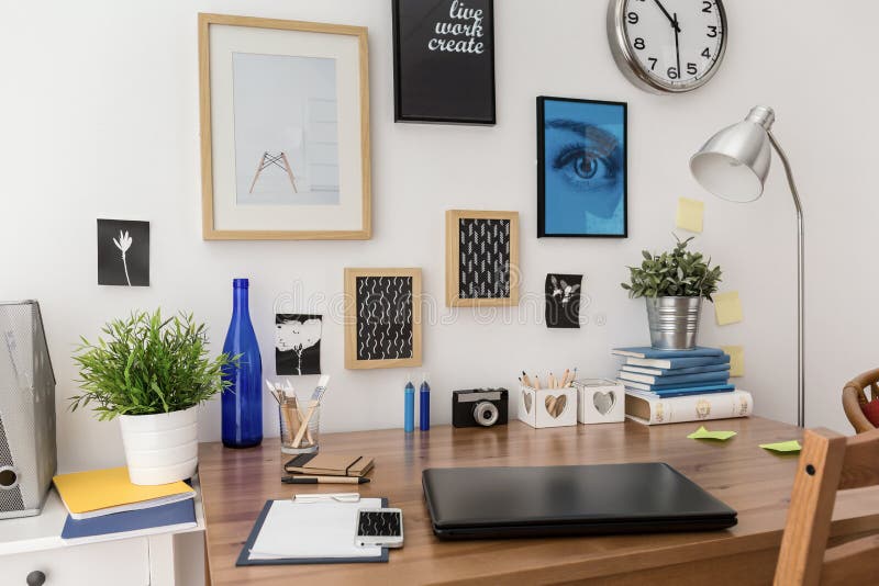 Pictures above desk stock photo. Image of creative, data - 55227462