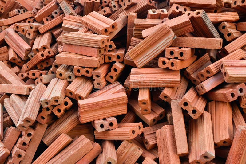 Pictures of Brick Piles or Clay Bricks Piles Made of Orange Clay ...
