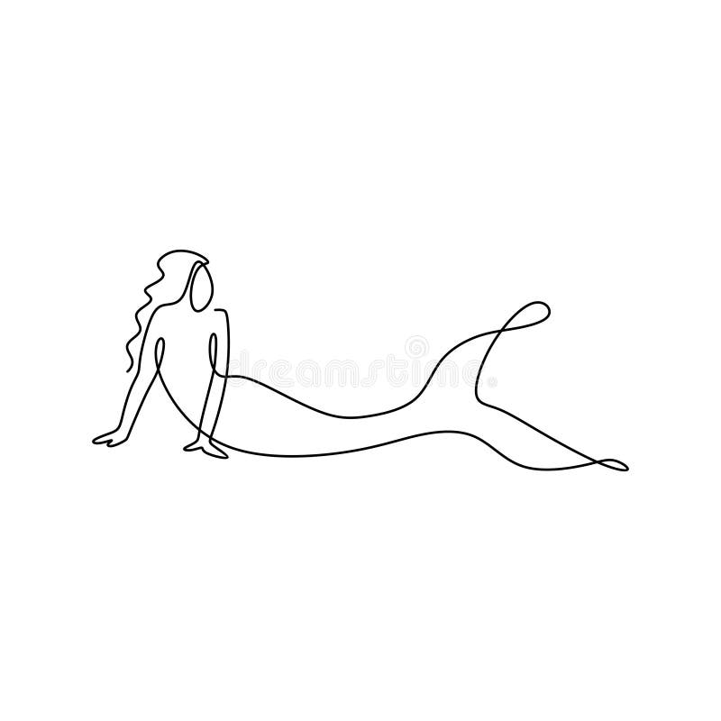 Pictures of Continuous Lines of Mermaids Stock Vector - Illustration of ...