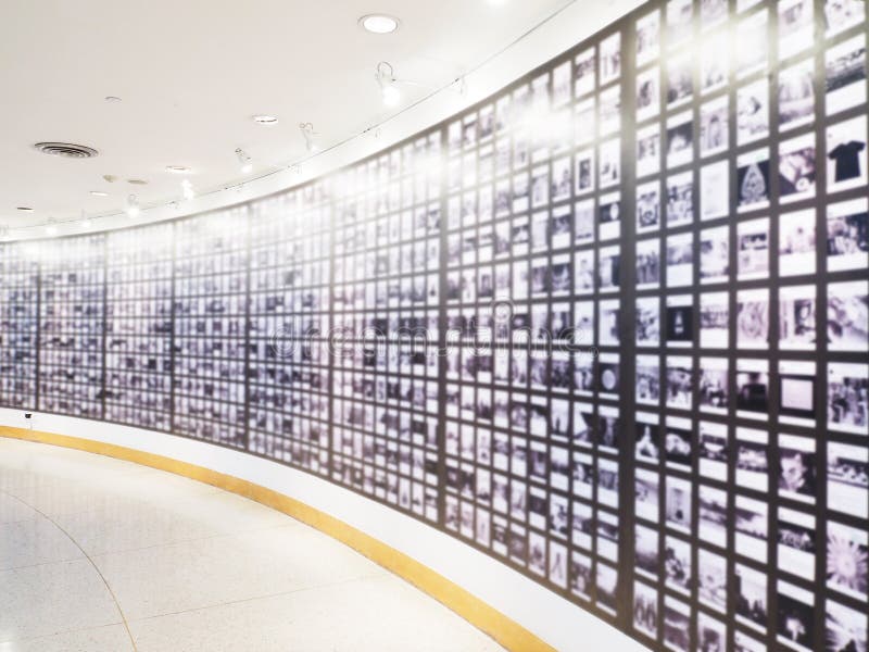 Pictures Display Wall in Exhibition Hall Stock Photo - Image of ...