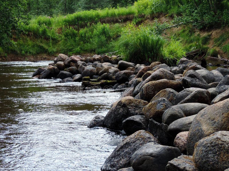 Picturesque Beautiful View of a Dynamic Watercourse of River Stock ...