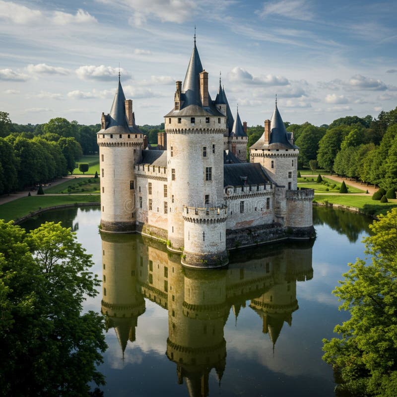 A Picturesque Castle with Pointed Turrets, Surrounded by a Tranquil ...