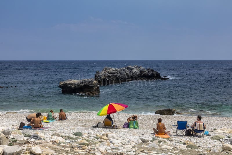 Picturesque Damouchari Beach at Pelion in Greece Editorial Photo ...