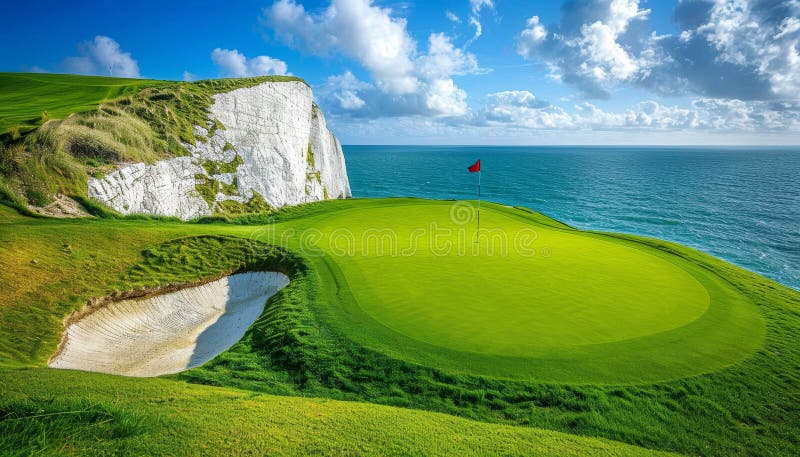 Picturesque Golf Course on White Cliffs with Iconic Rock Arches ...