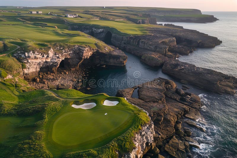Picturesque Golf Course on White Cliffs with Ocean Vista and Towering ...