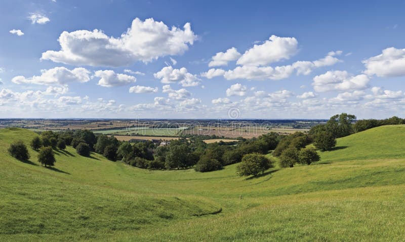 Picturesque Green Countryside Stock Image - Image of serene, cloudscape ...