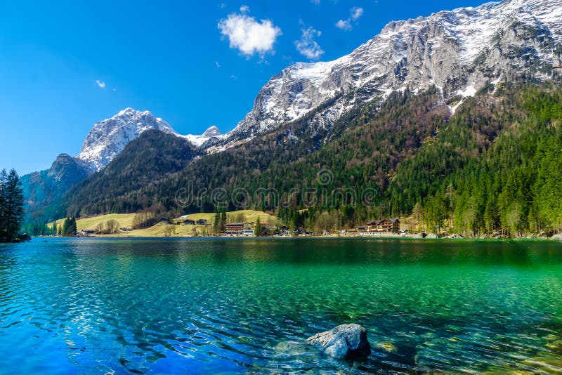 Picturesque Lake Hintersee in Bavaria Stock Image - Image of scenery ...