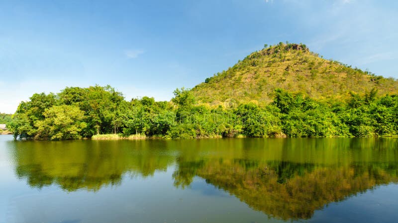 Picturesque Landscape of Riverside of the River with Mountain Stock ...