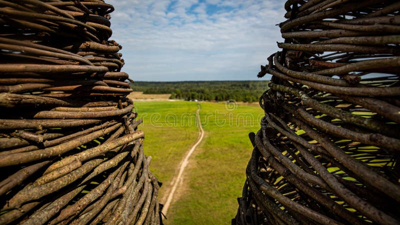 Enjoy the Tranquil View through Wooden Structures, Overlooking Open ...