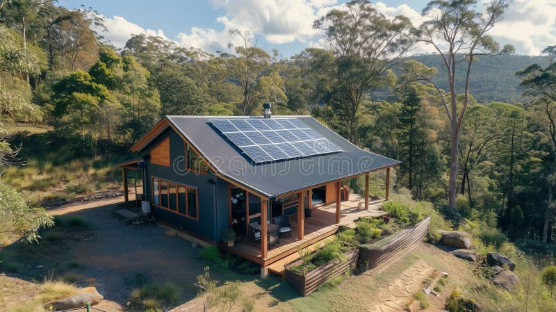 A Picturesque Model of Off Grid Energy Living Stock Illustration ...