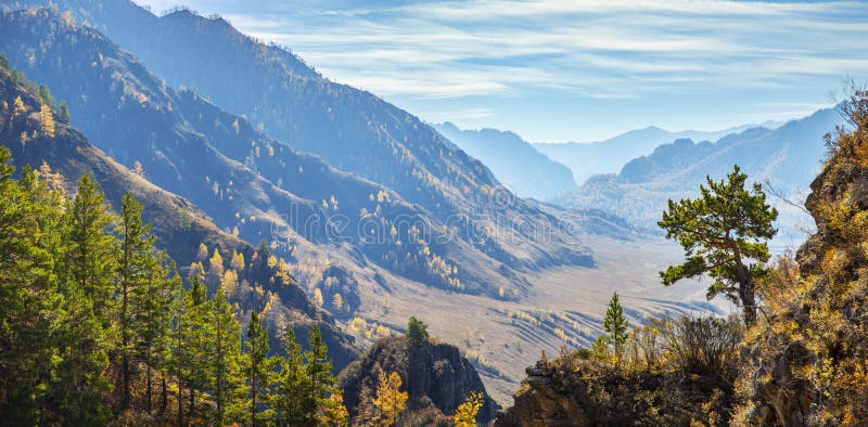 Picturesque Mountain Valley, Blue Sky Stock Photo - Image of scenery ...